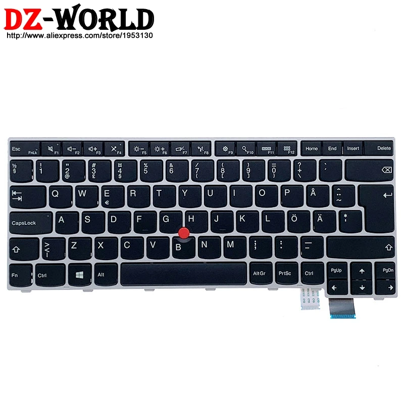 New Original Silver SWE Swedish Keyboard for Lenovo Thinkpad 13 S2 2nd ...