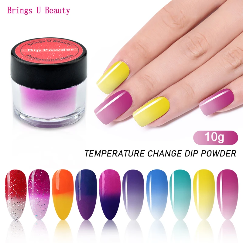 10g New Arrival Fantastic Glitter Temperature Change Dip Powder Showing ...