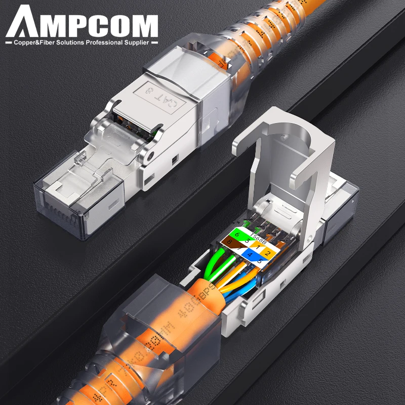 AMPCOM conector RJ45 CAT8 cat7 cat6a, conector modular de terminación ...