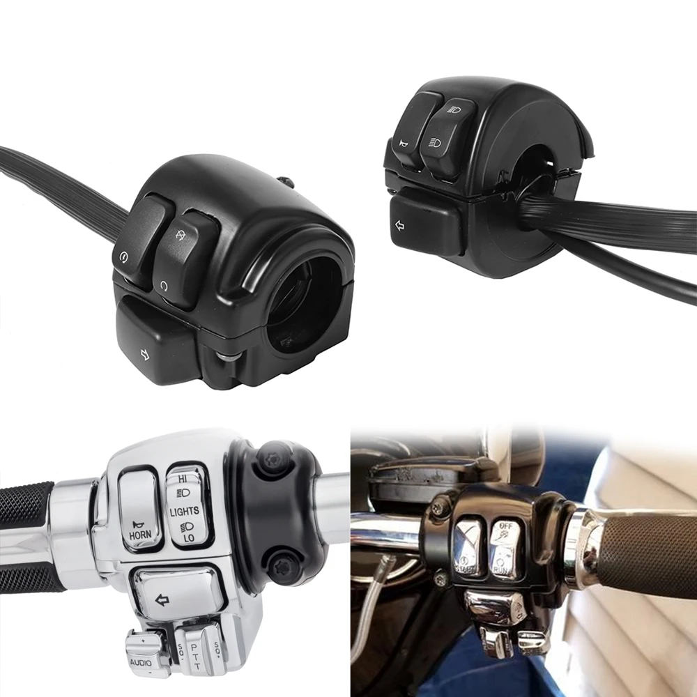 Motorcycle 1"25mm Handlebar Control Switch With Wiring Harness Black ...