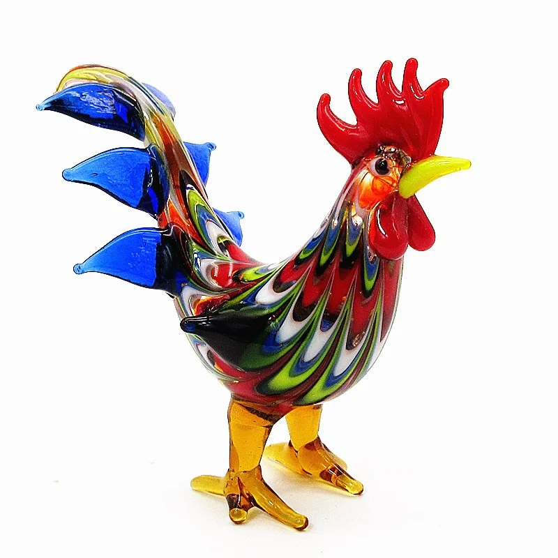 Glass Sculptures & Figurines Blown Glass Bird Rooster Hand Blown Glass ...