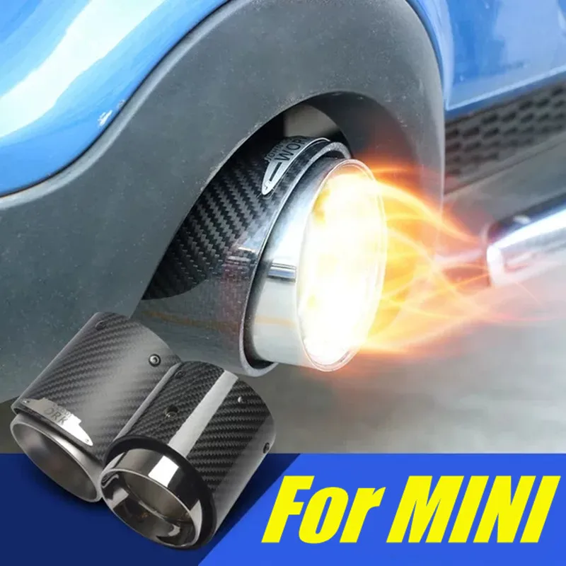 1-Piece-Real-Carbon-Exhaust-Muffler-Tips-for-MINI-Cooper-JCW-R50-R53 ...