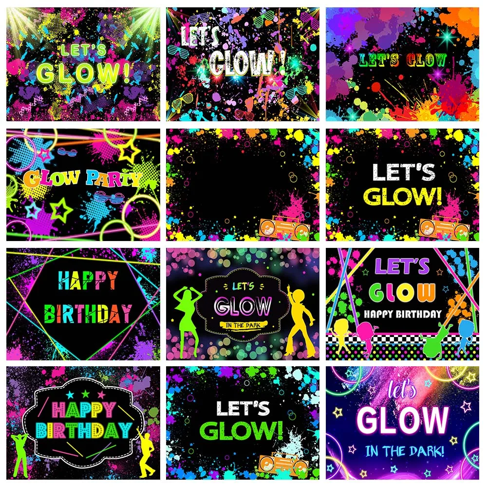 Black Light Birthday Party Invitations