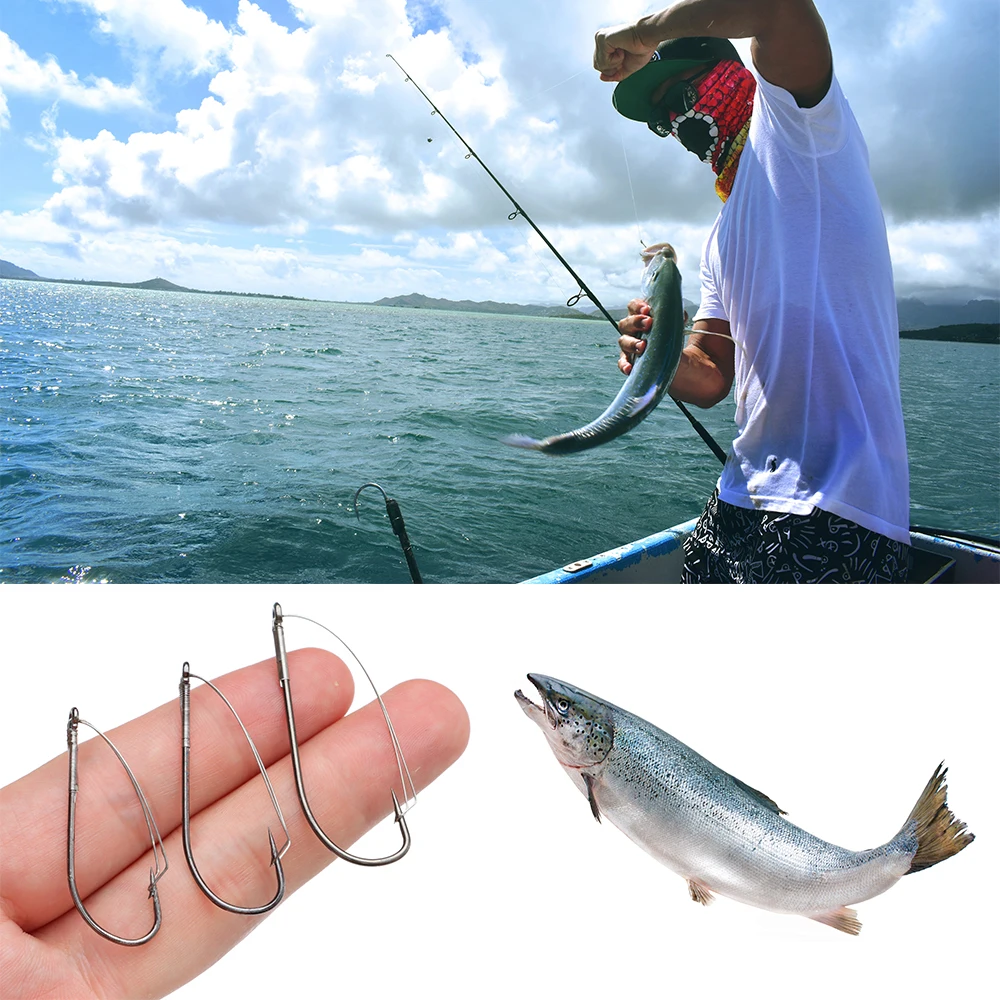 10Pcs-Mouthguard-Fishing-Hooks-Set-High-carbon-Steel-Fishhook-Fly ...