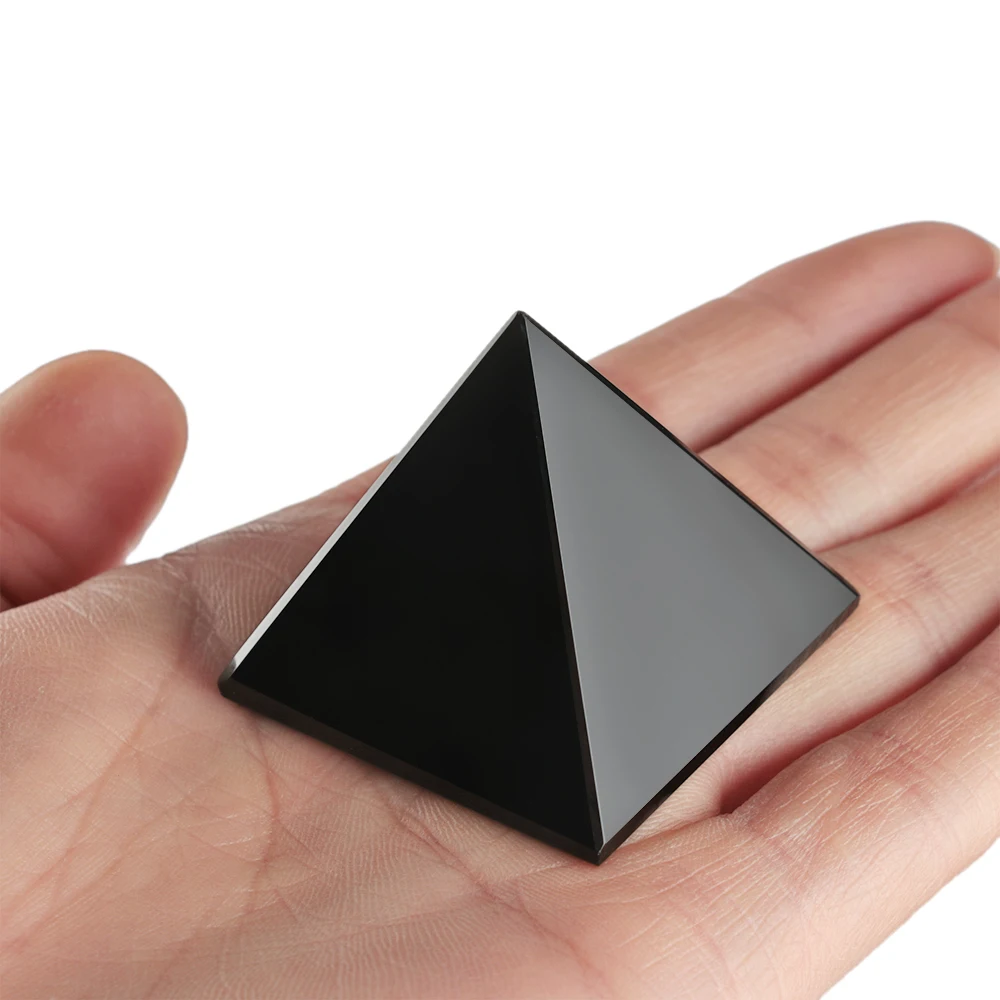 New Obsidian Pyramid Natural Polished Surface Black Crystal Reiki ...