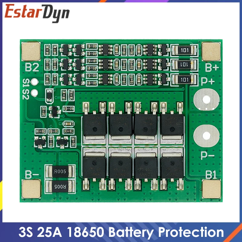 3S 25A Li ion 18650 BMS PCM Battery Protection Board BMS PCM With ...