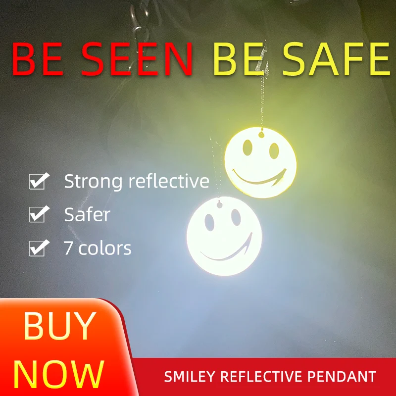 Cute smile face 6.5cm Reflective keychain bag pendant accessories High ...
