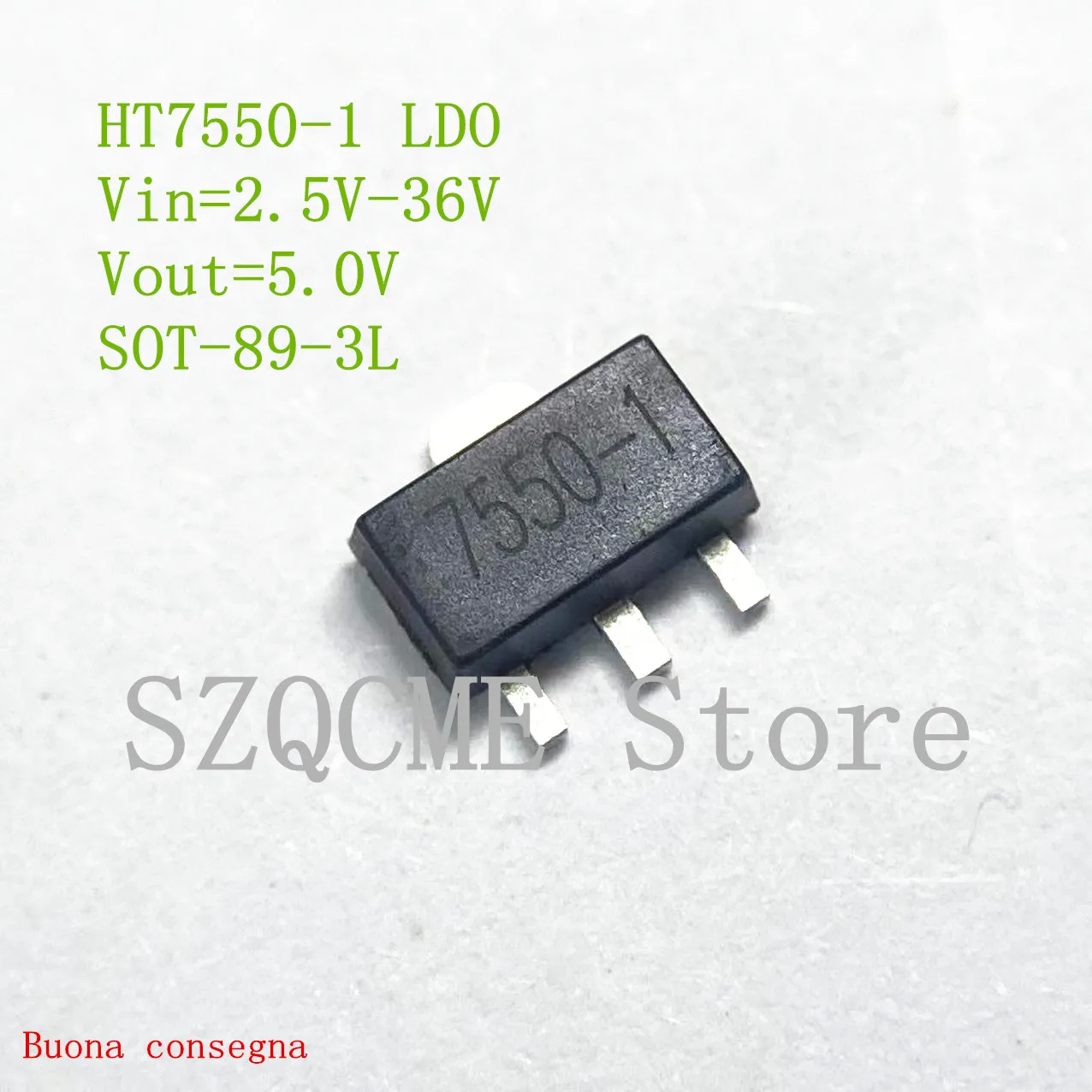 10pcs Ht7550-1 7550-1 7550 5.0v Voltage Regulator Ic Ldo Low Dropout Regulator Sot-89-3l Smd ...