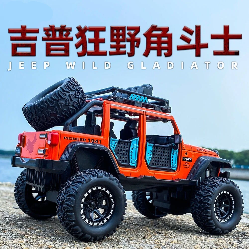 1:24 Jeeps Wrangler Rubicon Big Tyre Alloy Refit Pickup Model Diecast ...