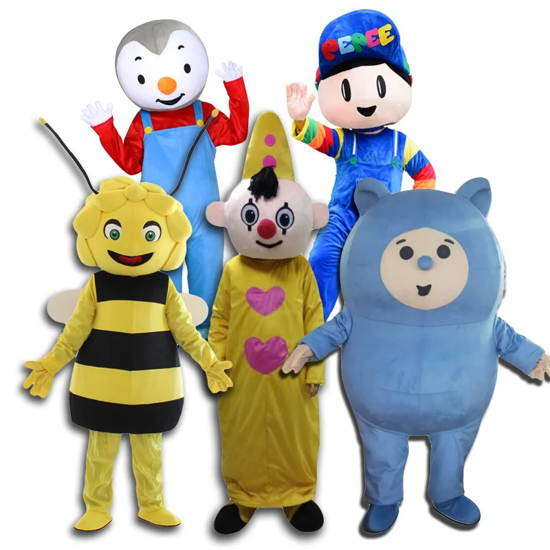 인기 판매 Bumba 마스코트 의상 밤밤 마야 꿀벌 Tchoupi PEPEE 마스코트 의상 성인 크기 할로윈 카니발 파티 ...
