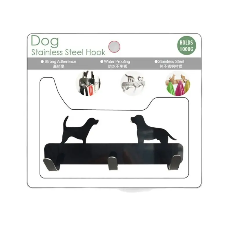 Dog Shaped Wall Hooks Kit Stainless Steel Multi Purpose Rustic Hanger ...
