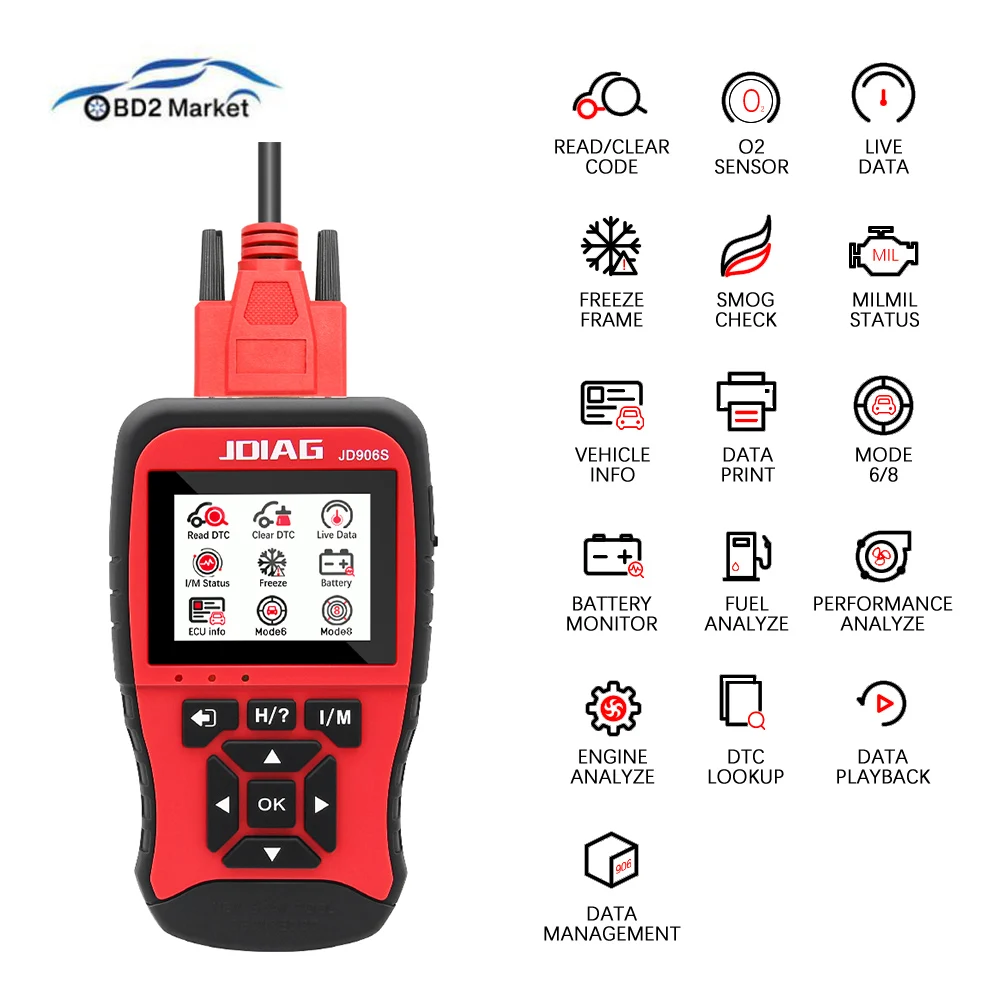JDiag JD906S Engine Diagnostic Automotivo OBDII/EOBD OBD OBD2 Car ...