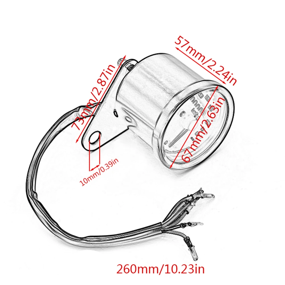 Motorcycle 12V 0-160km/h Motorcycle Speedometer Racer Speedometer ...