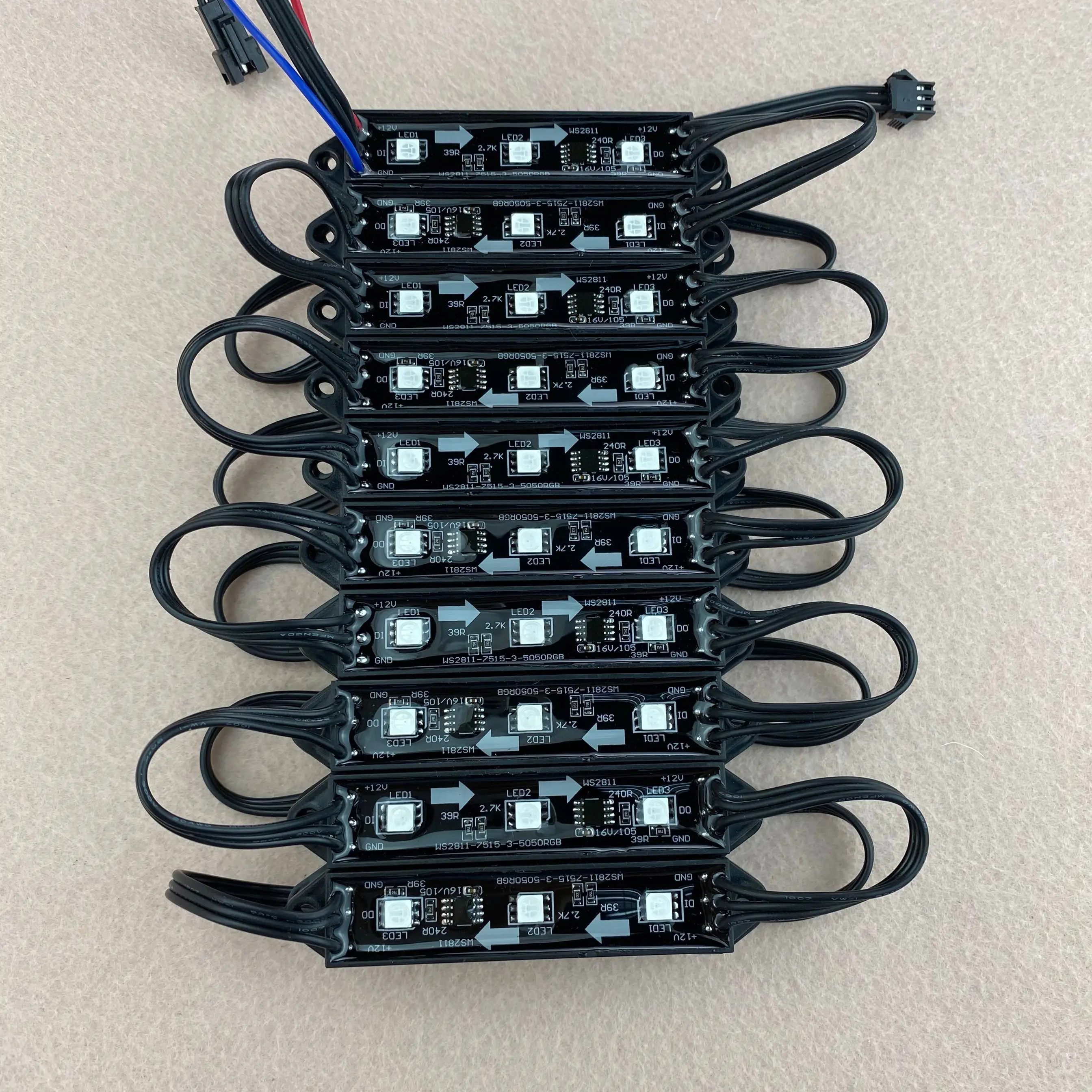 20Pcs/String DC12V WS2811 Led Rgb Full Color Pixel Module, IP68,0.72 W ...