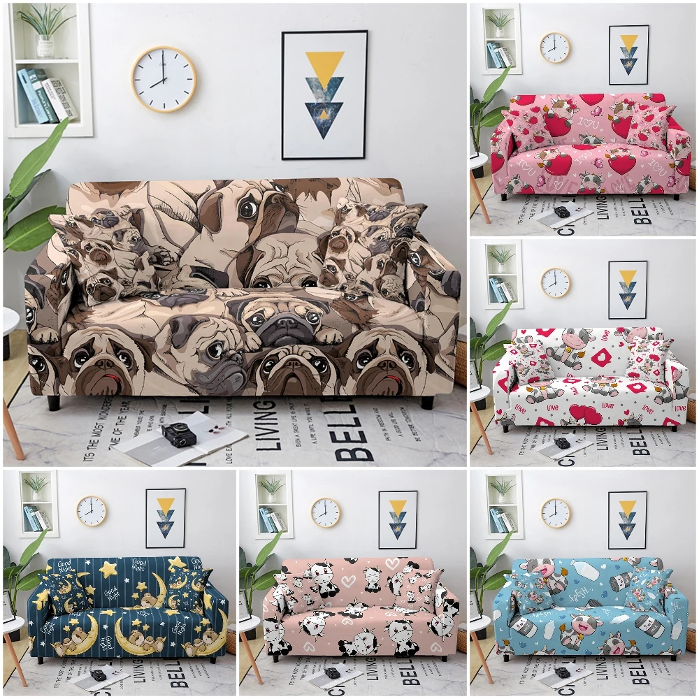 Cartoon Animal Elastic Sofa Cover For Living Room Sofa Cover Stretch ...