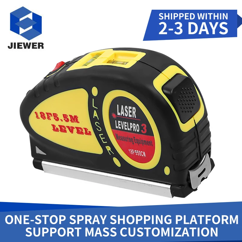 JIEWER-Laser-Tape-Measure-Infrared-Level-Meter-Cross-Line-Multifunction ...