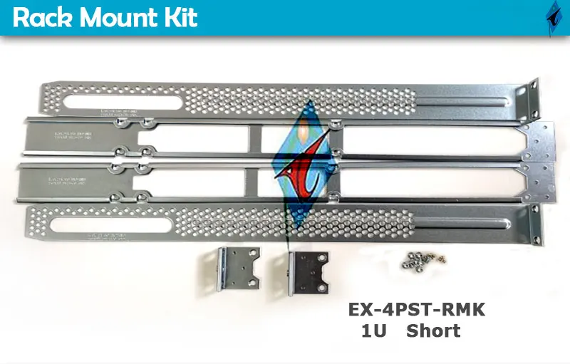 A Set EX 4PST RMK=1U Short 4 POST Rack Mount Rail Kit for Juniper MX204|Linear Guides| - AliExpress