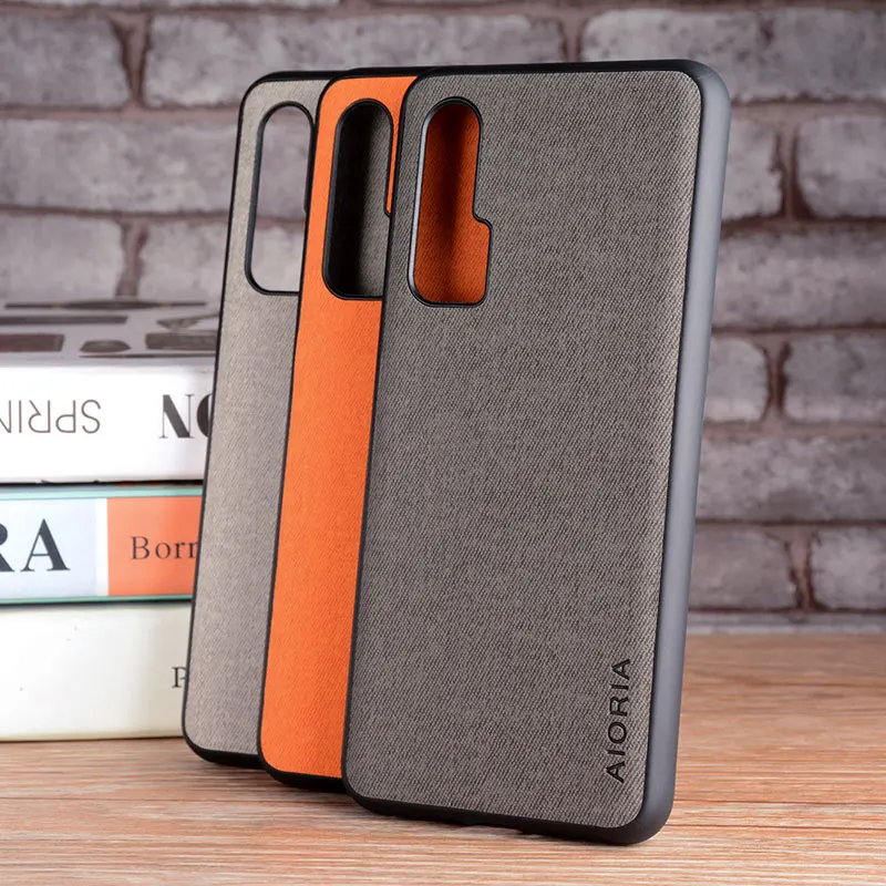 Funda de tela textil para Huawei Nova 6 5G, con material TPU + PC 2 en 1, funda de teléfono para ...