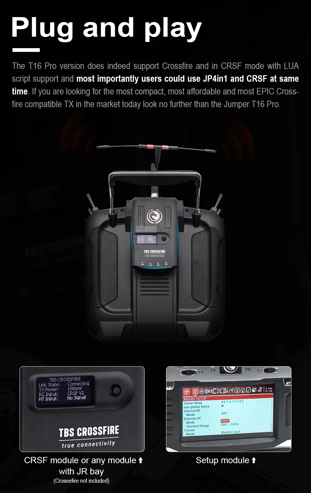 Jumper T16 Pro Hall Gimbal с открытым исходным кодом мультипротокол ...