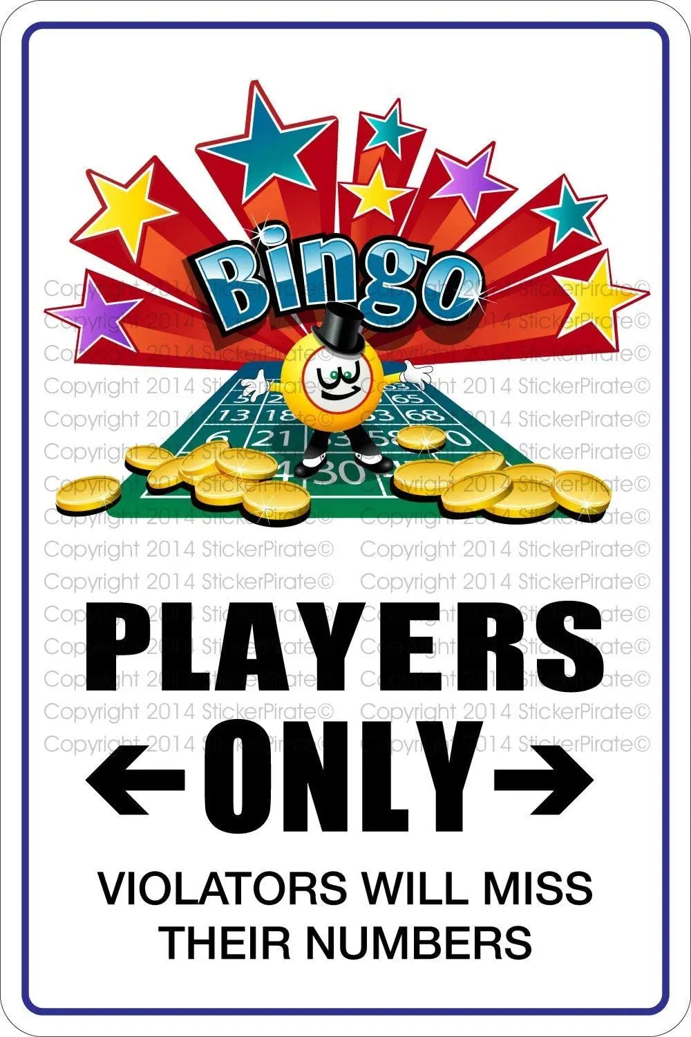 Tin Signs for Bingo Player Parking Only Metal Novelty Metal Sign Indoor ...