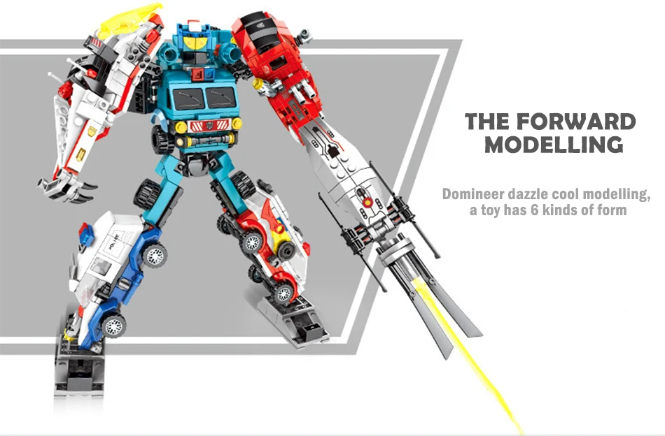 SEMBO Block 5 in 1 Mechanical Battle Deformation Robot Building Blocks ...