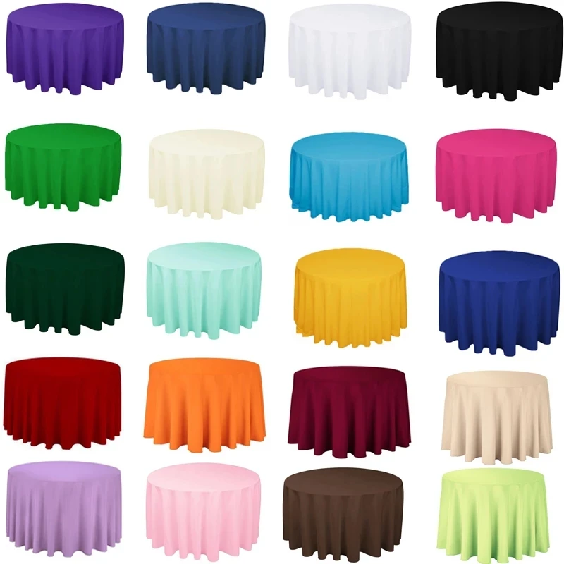 22-colors-Polyester-Round-Tablecloth-White-Black-Red-Green-Blue-Gold ...