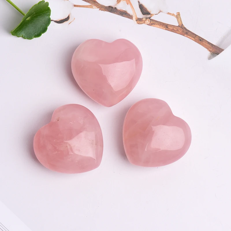Natural-Rose-Quartz-Heart-Shaped-Stone-Mini-Crystal-Polished-Healing ...
