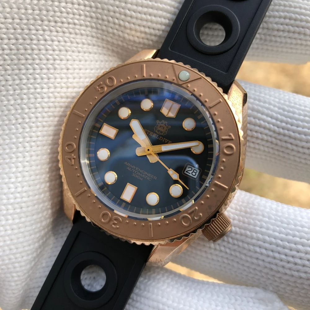 SD1968S-STEELDIVE-Bronze-Dive-Watch-300M-Waterproof-Bronze-Bezel-NH35 ...