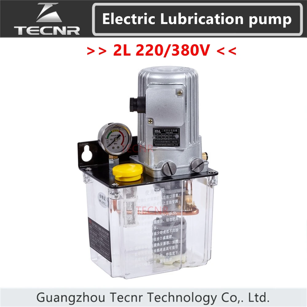 TECNR bomba de lubricación de aceite automática CNC, Manómetro digital PLC de 2L, 220V, 380V ...