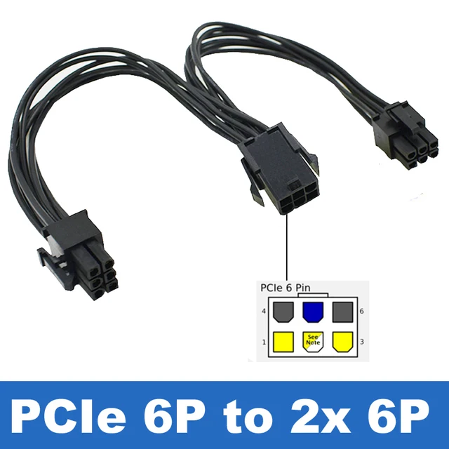 20CM pc power supply CPU Molex 8 pin to 2 PCI-e 8 (6+2) pin pci express ...