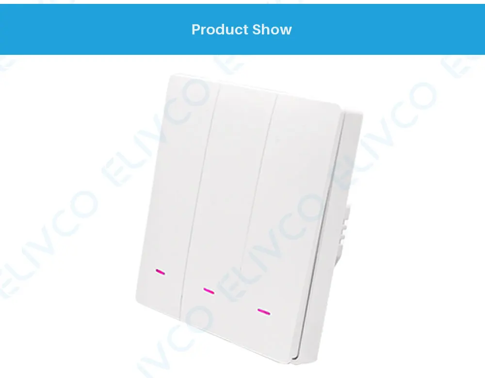 3Gang Tuya Smart Switch WiFi 220V Wall Push Button Switch APP Remote ...
