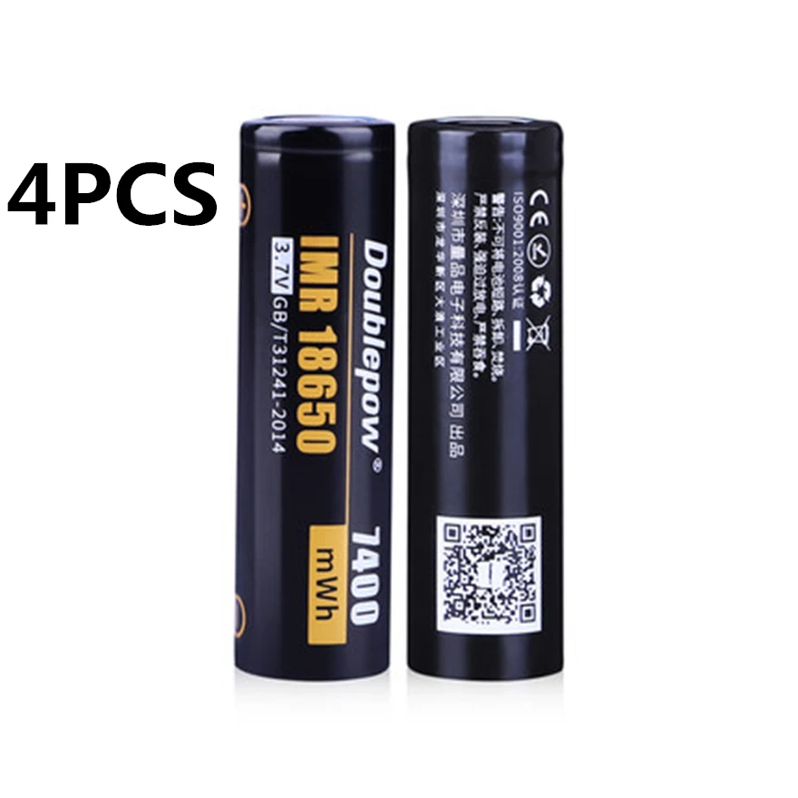 4pcs-lot-100-Doublepow-new-original-18650-battery-3-7v-7400mWh-18650 ...