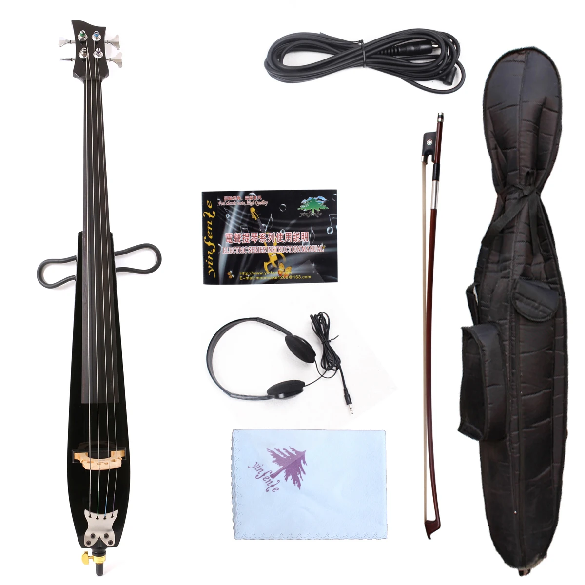 4-4-Electric-Cello-4-String-Silent-Powerful-Sound-Ebony-Part-Top-Grade ...
