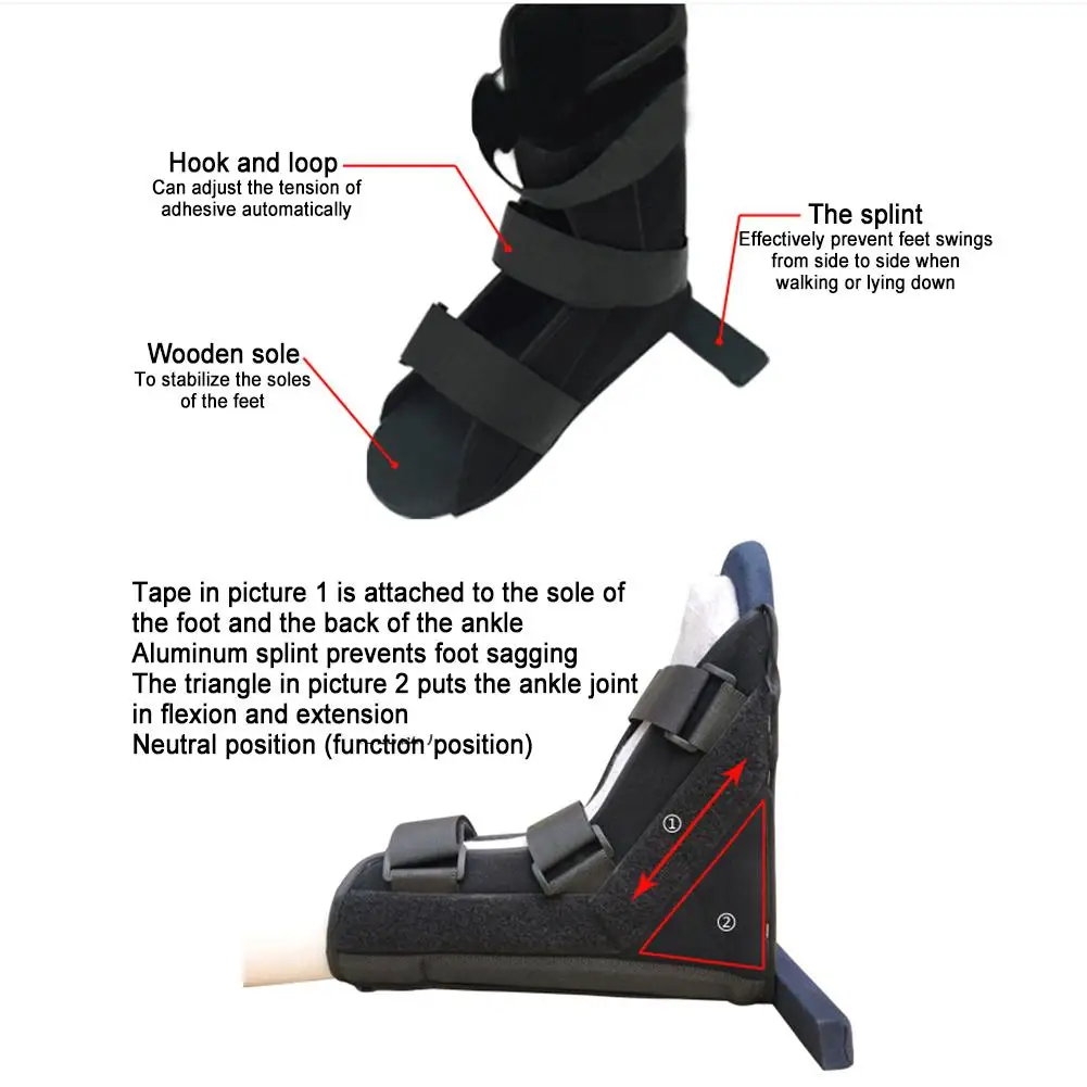 Ankle Brace Support Foot Drop Splint Guard Sprain Orthosis Fractures ...