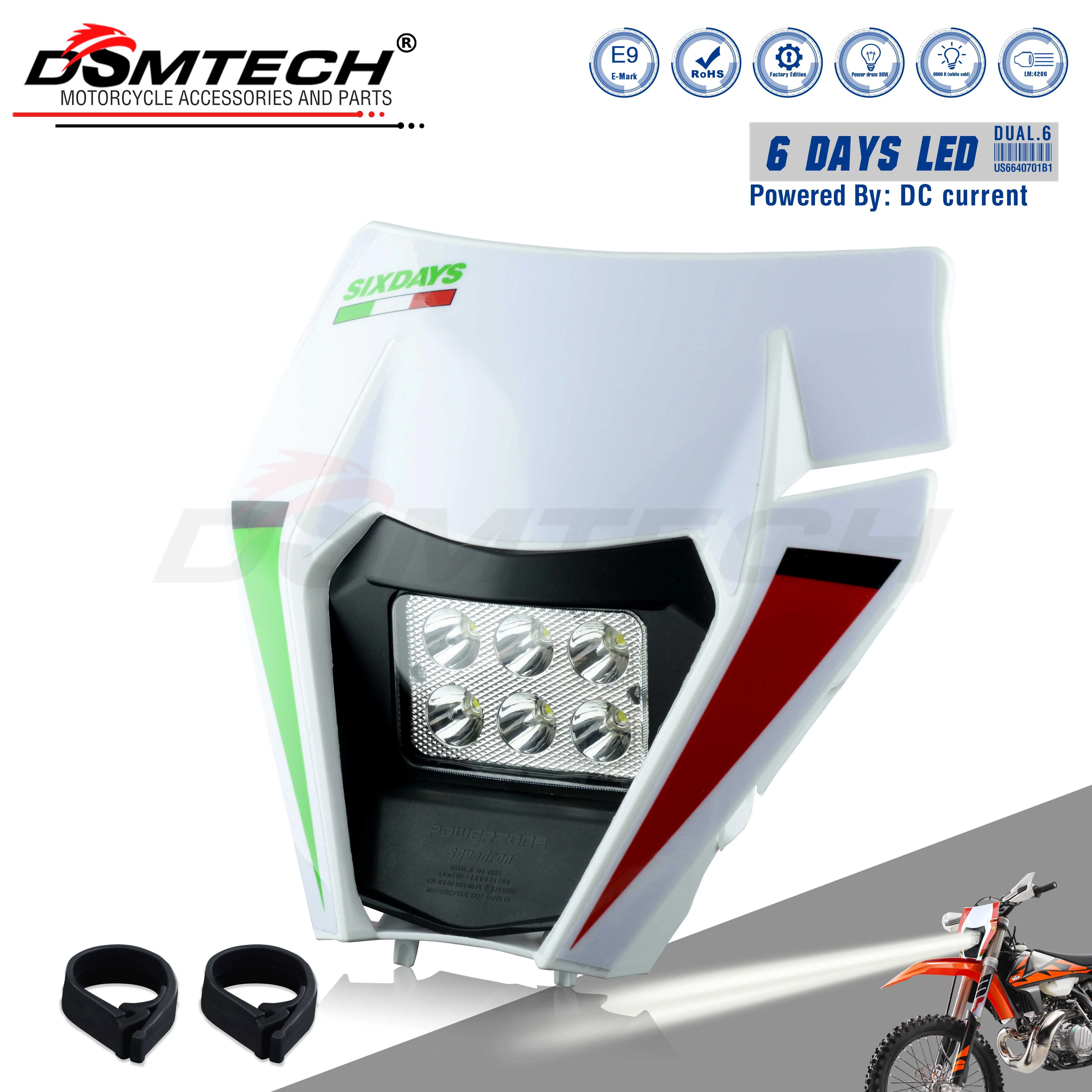 Dsmtech Motorcycle Led Headlight Headlamp Head Light Supermoto Fairing ...