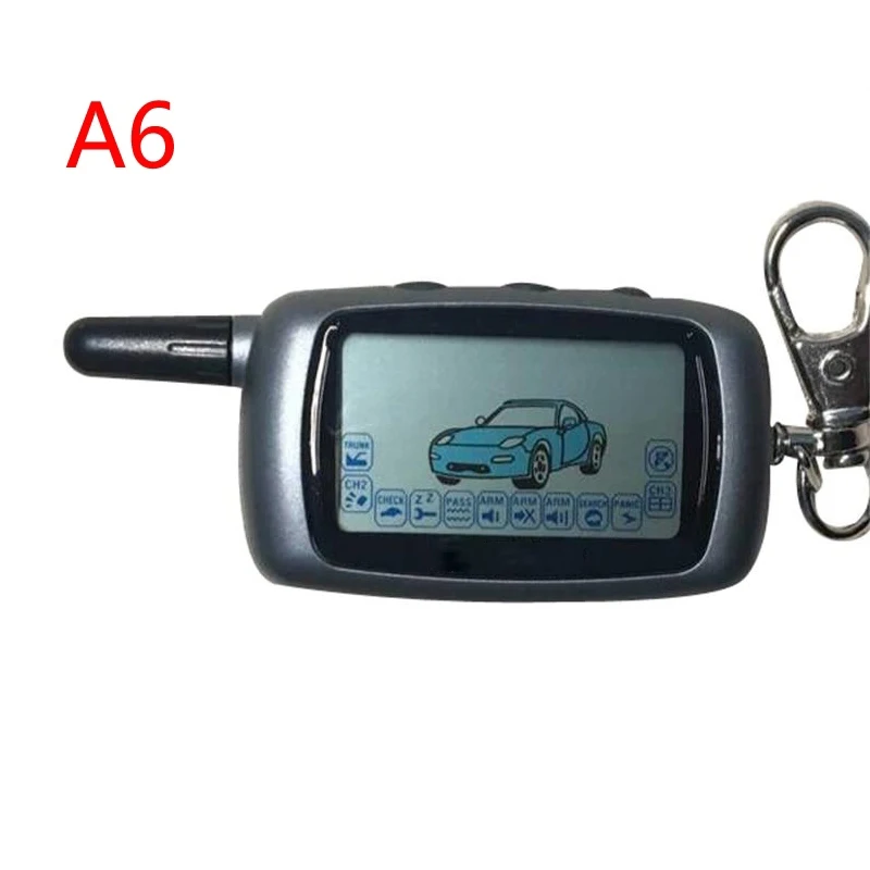 2 way A6 LCD Remote Controller Key Fob Chain for Russian Version ...