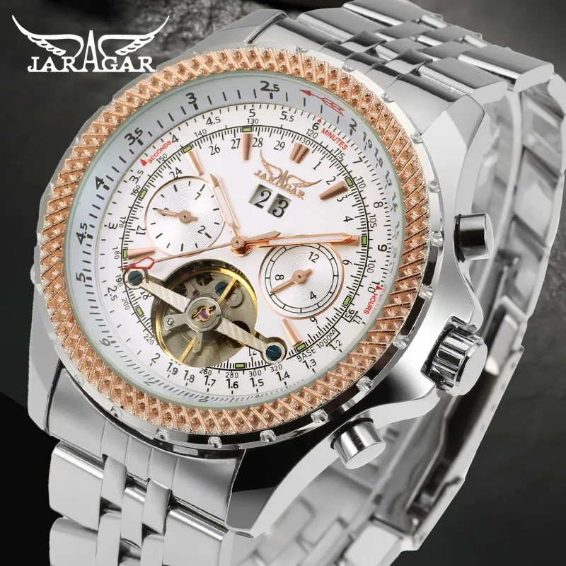 JARAGAR-Alloy-mechanical-watch-Double-ring-pin-scale-Mechanical-Watch ...