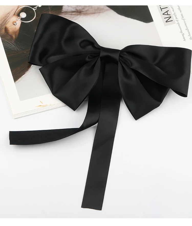 Black Satin Bow