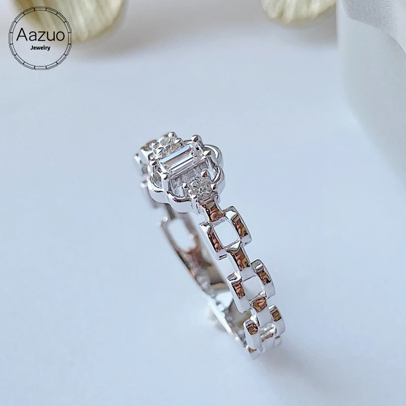 Aazuo-INS-Style-18K-Orignal-White-Gold-Real-Diamonds-Fashion-Lock ...