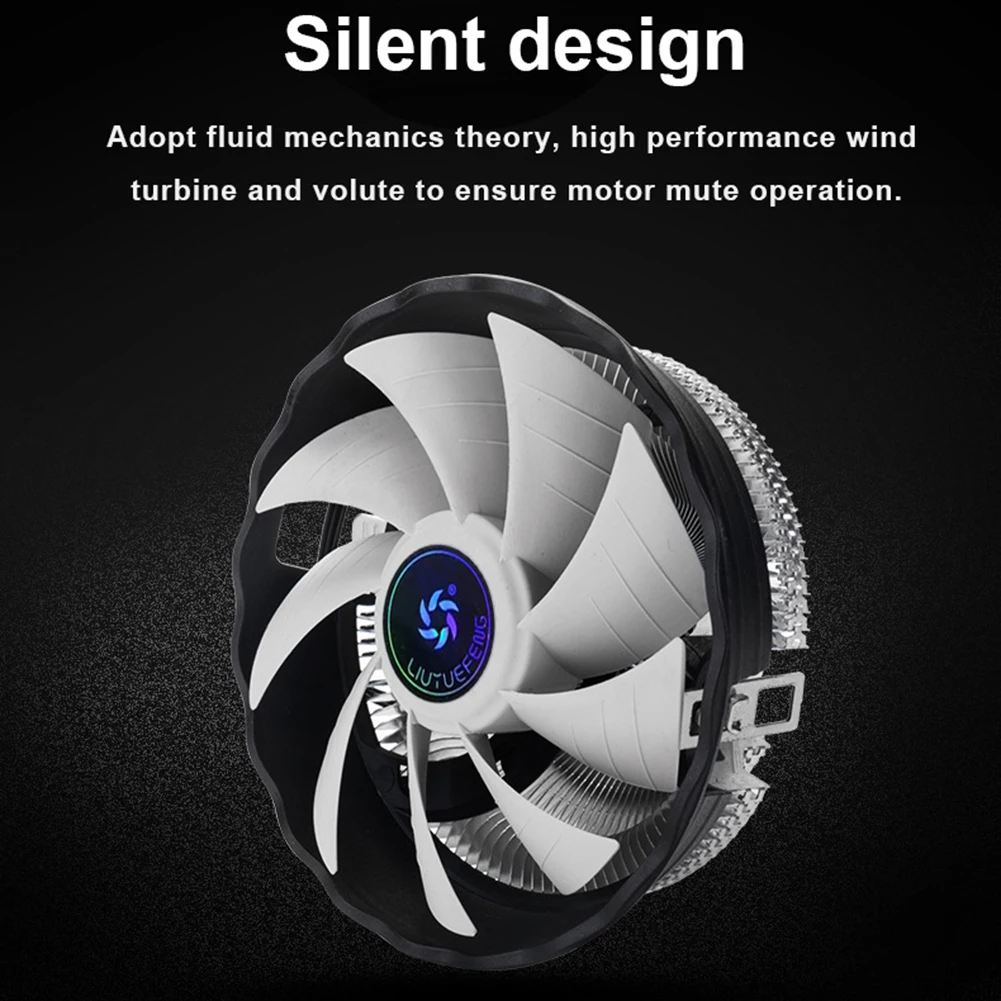 Generic Cooling Cpu Cooler Fan 3pin 1800rpm Rgb Light Computer Cooling ...