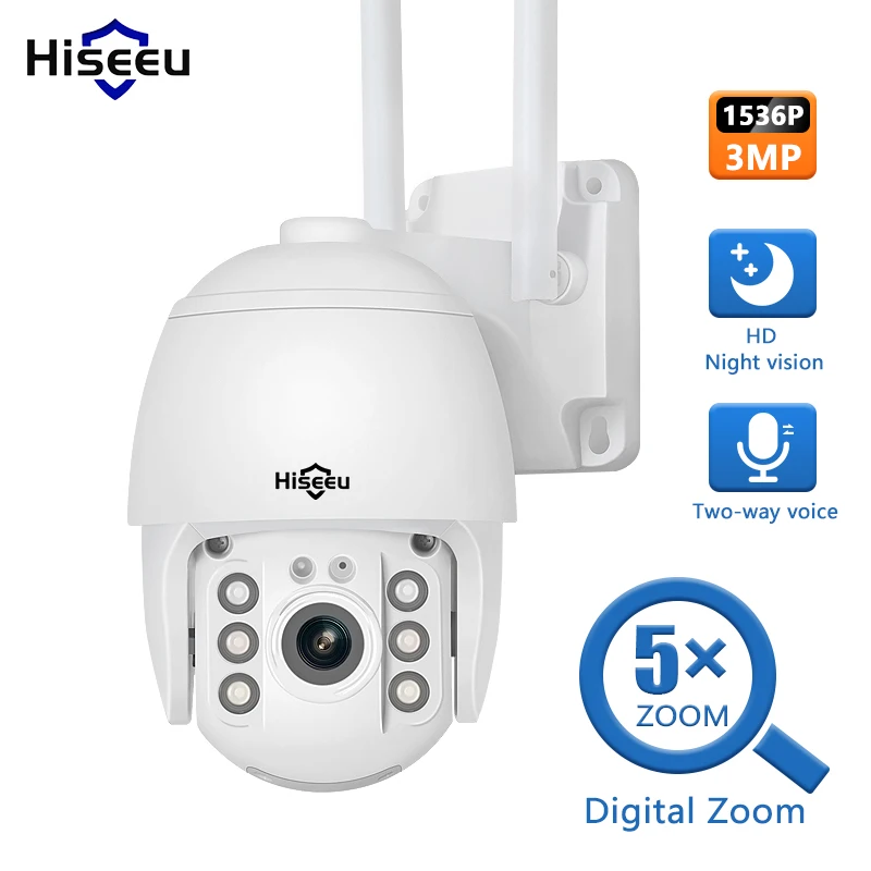 Hiseeu 1080P inalámbrica cámara IP PTZ WIFI 5X Zoom Digital cámara de ...