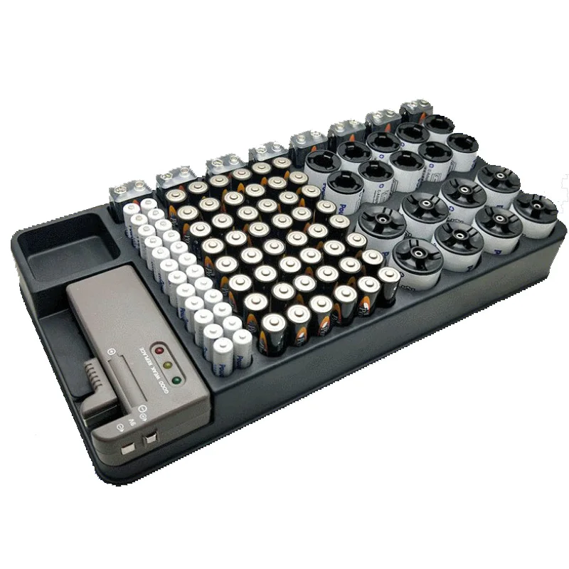 Battery-Storage-box-Organizer-Holder-with-Batteries-tester-rack-Case ...