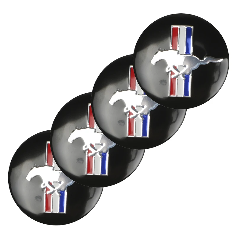 4pcs 60mm Mustang Logo Stickers Wheel Center Hub Caps Car Emblem Badge ...