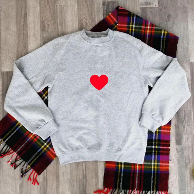 Sudadera con estampado de corazones rojos a la moda para mujer y Chica ...