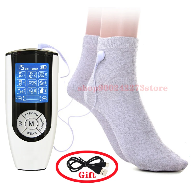 1 Pair Electro Shock Conductive Silver Fibers Socks Foot Electrical ...