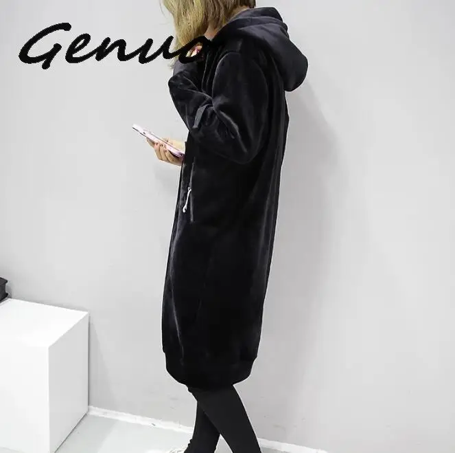 Genuo, новинка, Осенние открытые бархатные женские базовые пальто с ...