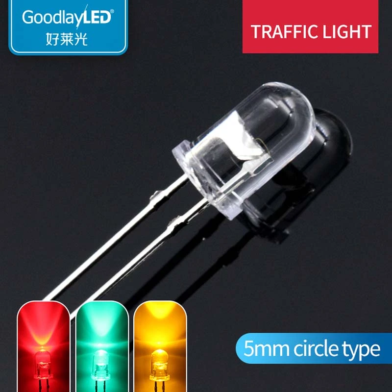 1000pcs 5mm Dip Led Short Leg Traffic Red Yellow And Green Directly ...