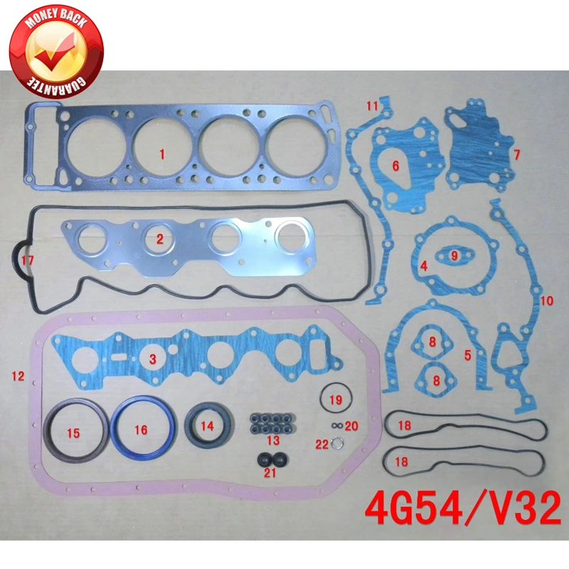 4g54 Full Gasket Set Kit For Mitsubishi Pajero/l047/v32/mortero/pick-up ...