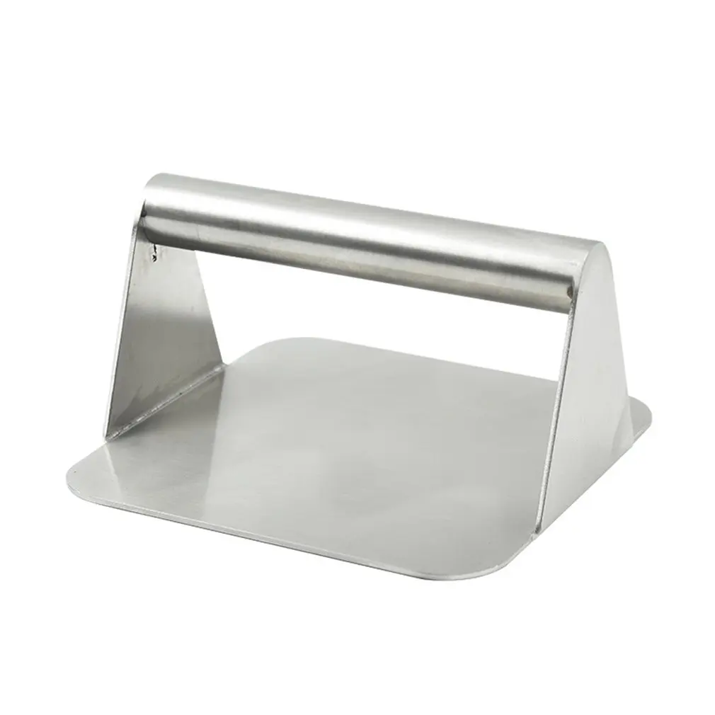 Stainless Steel Burger Press Square Burger Smasher With Handle ...