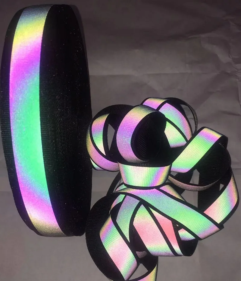 Reflective Rainbow Webbing | Reflective Ribbon Rainbow | Polyester ...